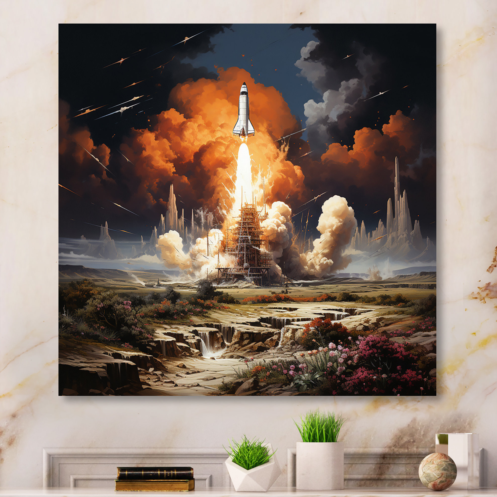 17 Stories Rocketship Remembrance II - Transportation Print on Metal ...