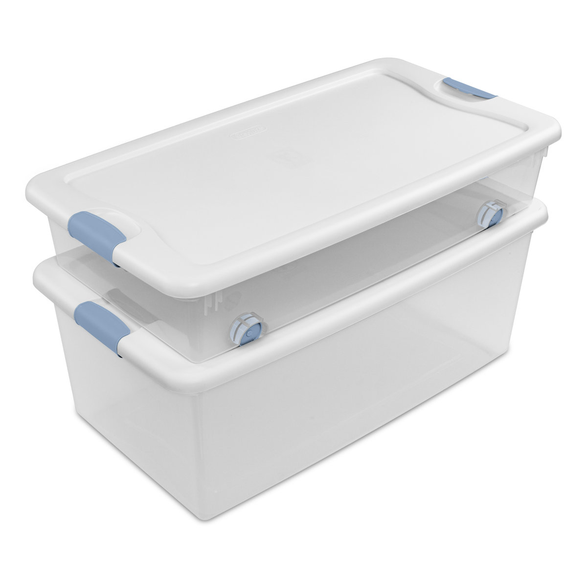 Sterilite Plastic Clear Stackable Latching Storage Box Container ...