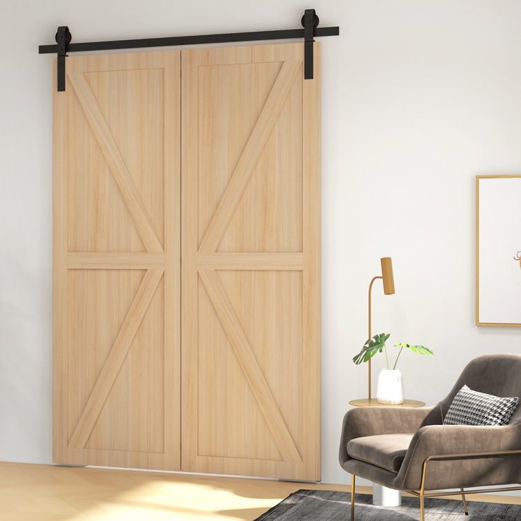 Brambly Cottage Crafa Sliding Standard Double Barn Door Hardware Kit ...