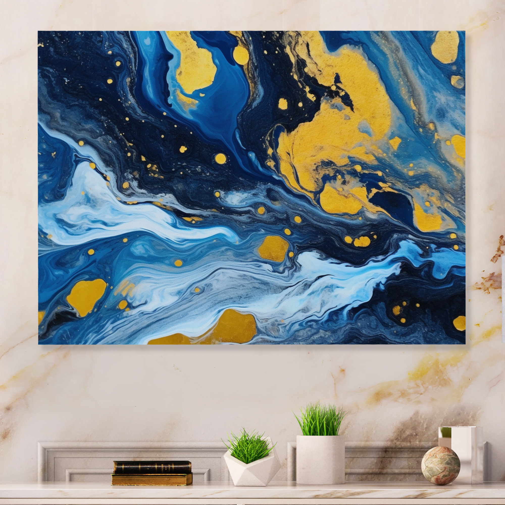 Wrought Studio™ Agathe Ripple Golden Rivers IV - Fractals Print on ...