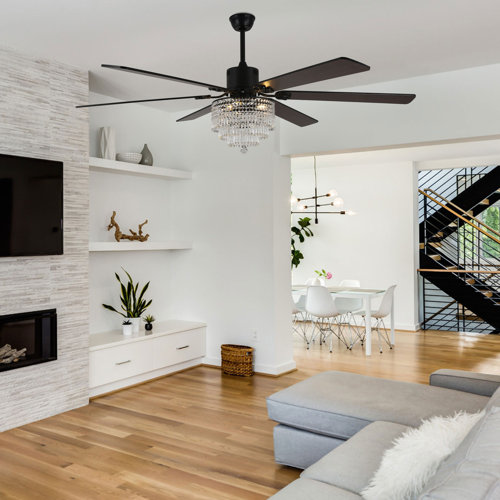 Chrome Ceiling Fans You'll Love | Wayfair
