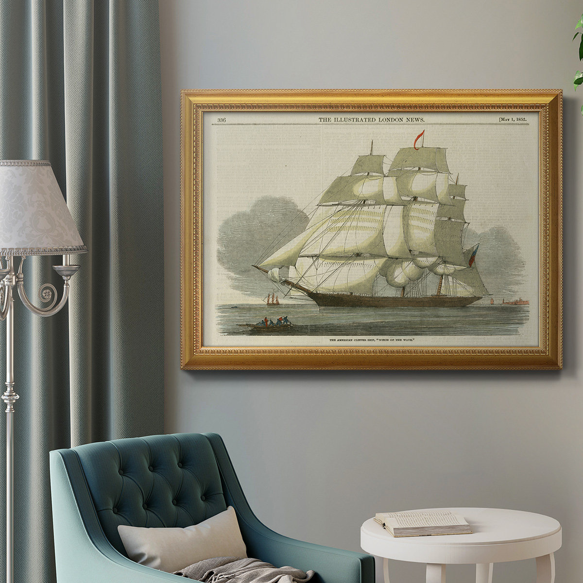 Longshore Tides Antique Clipper Ship II Premium Framed Canvas- Ready To ...