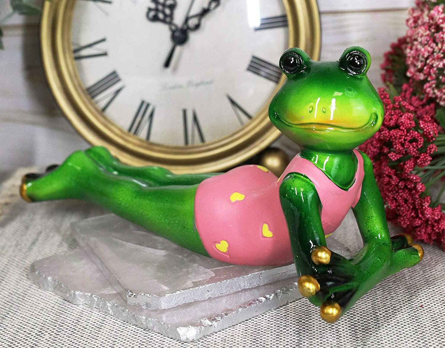 Trinx Lady Frog Posing Swimsuit Figurine | Wayfair