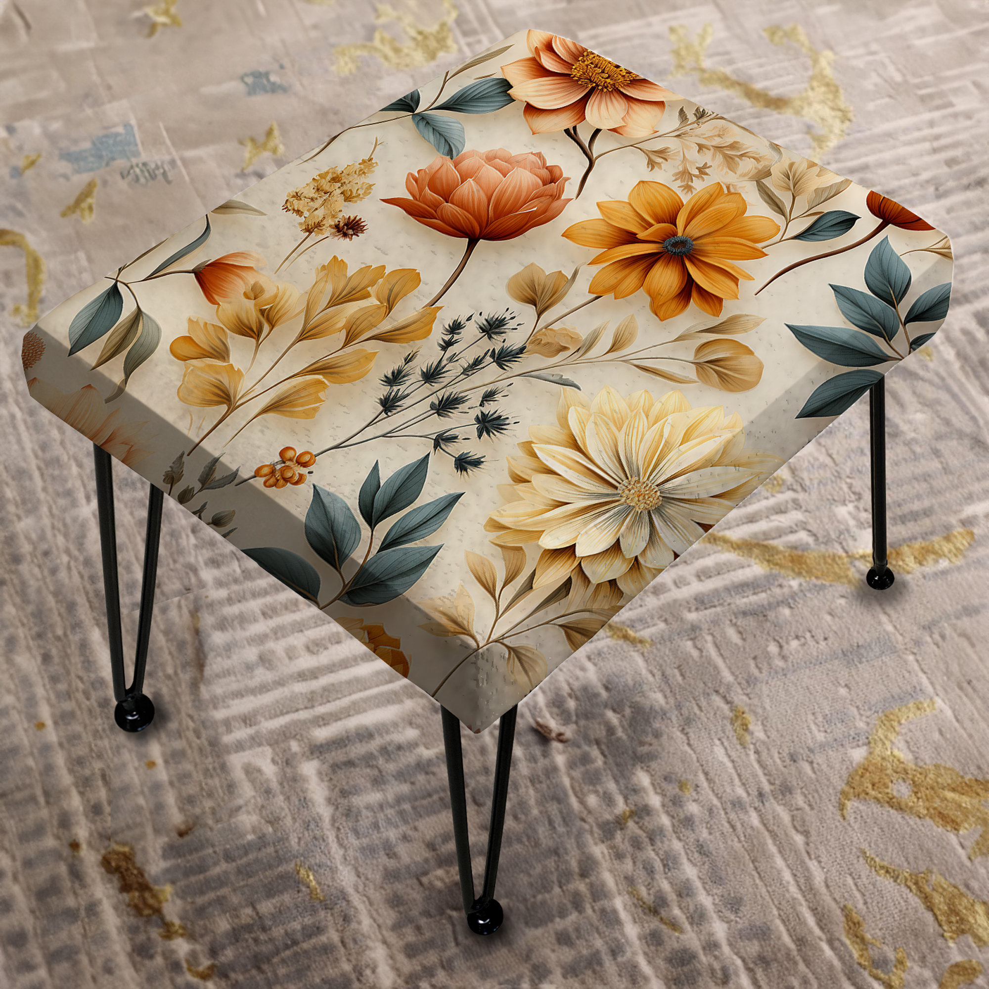 Design Art Earthy Multicolor Pallet Botanical - Botanical Rectangle ...