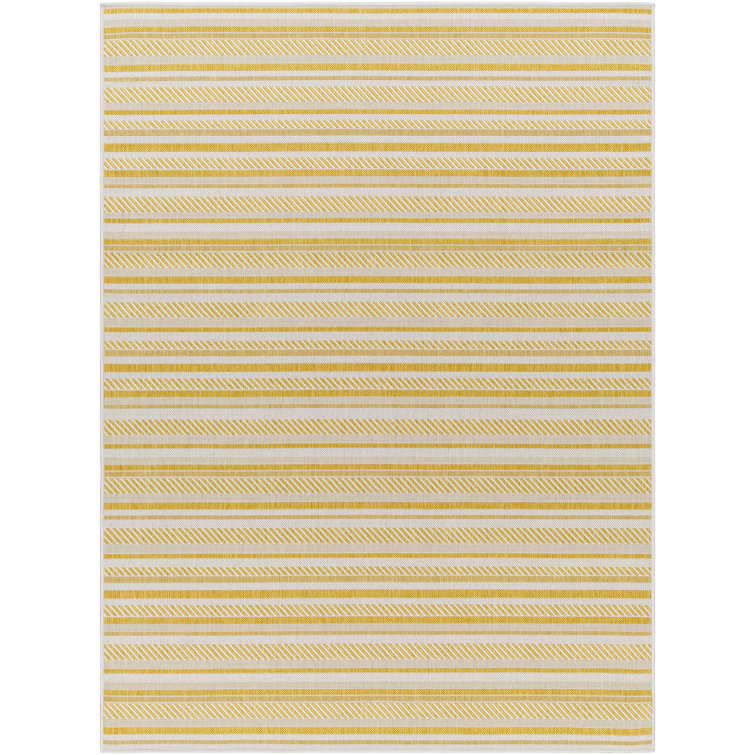 The Twillery Co.® Isidro Striped Yellow Indoor/Outdoor Area Rug ...