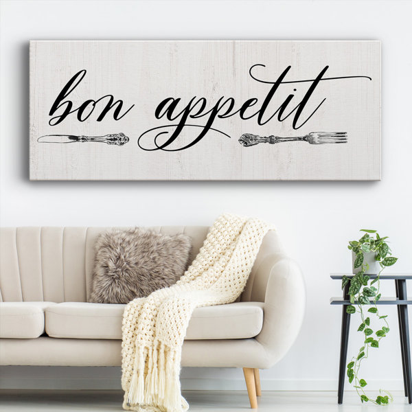 Trinx Bon Appetit On Canvas Textual Art | Wayfair