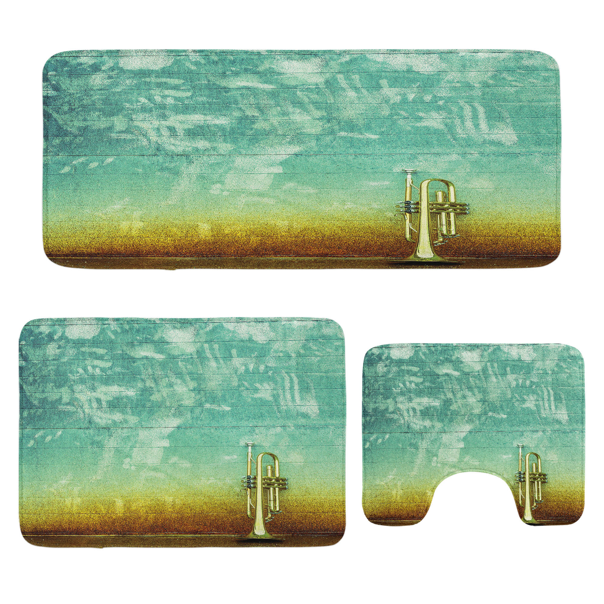 East Urban Home Music Bathroom Rug Set 3 Pieces U-Shape & Rectangle ...