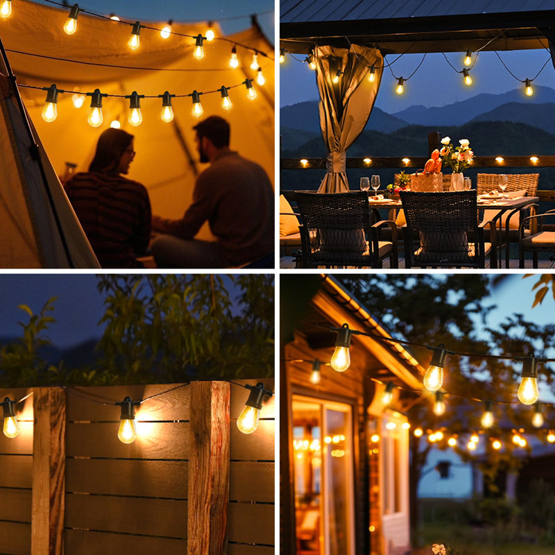Arlmont & Co. Kanora LED Globe String Lights Outdoor Decorations 48FT ...