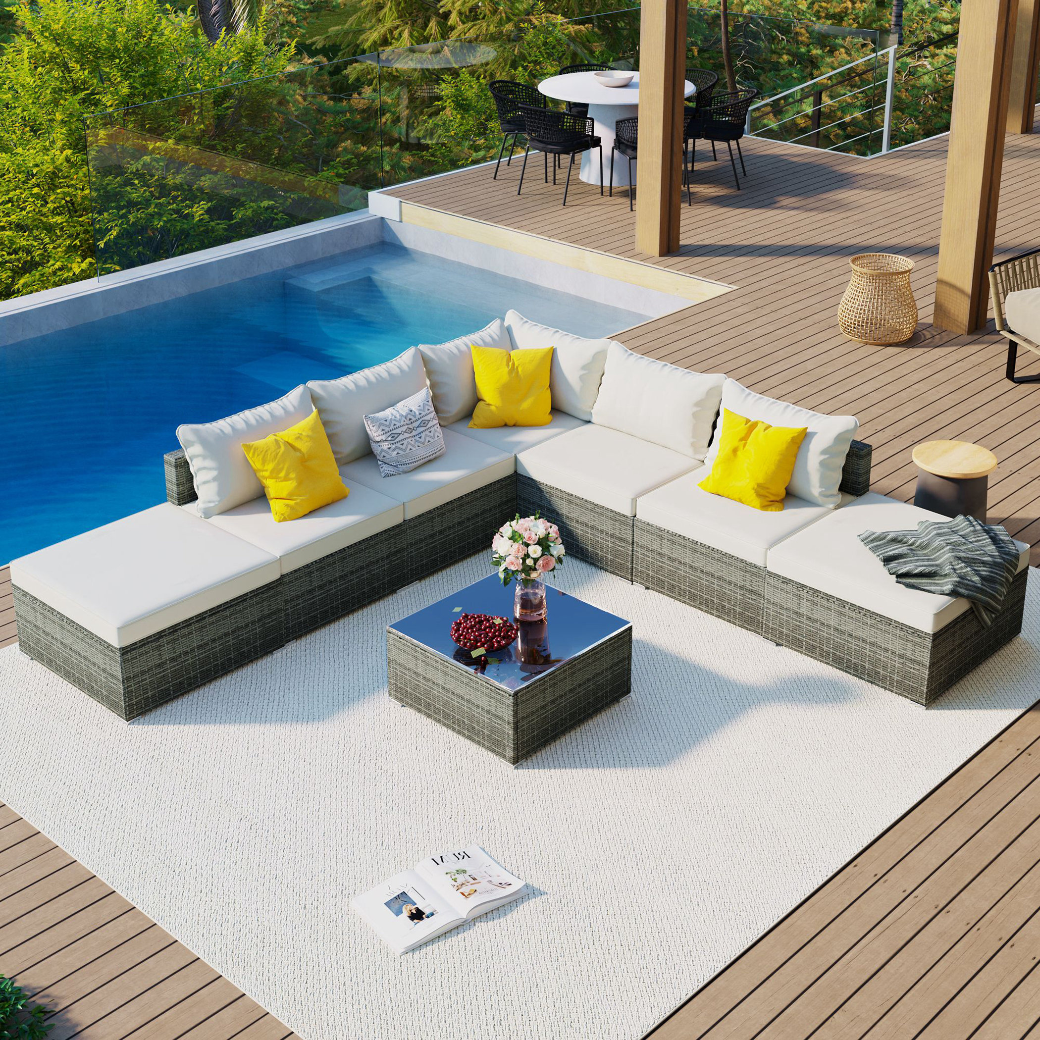 Latitude Run® Marrick 8 Piece Sofa Seating Group with Cushions | Wayfair