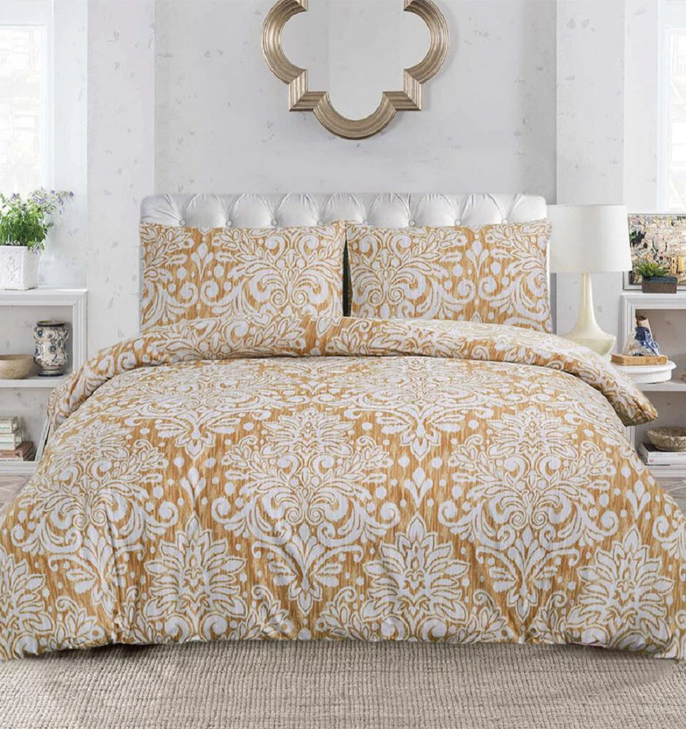 Household Furnishing Bedspread Printed Royal Damsk Gold King | Wayfair ...