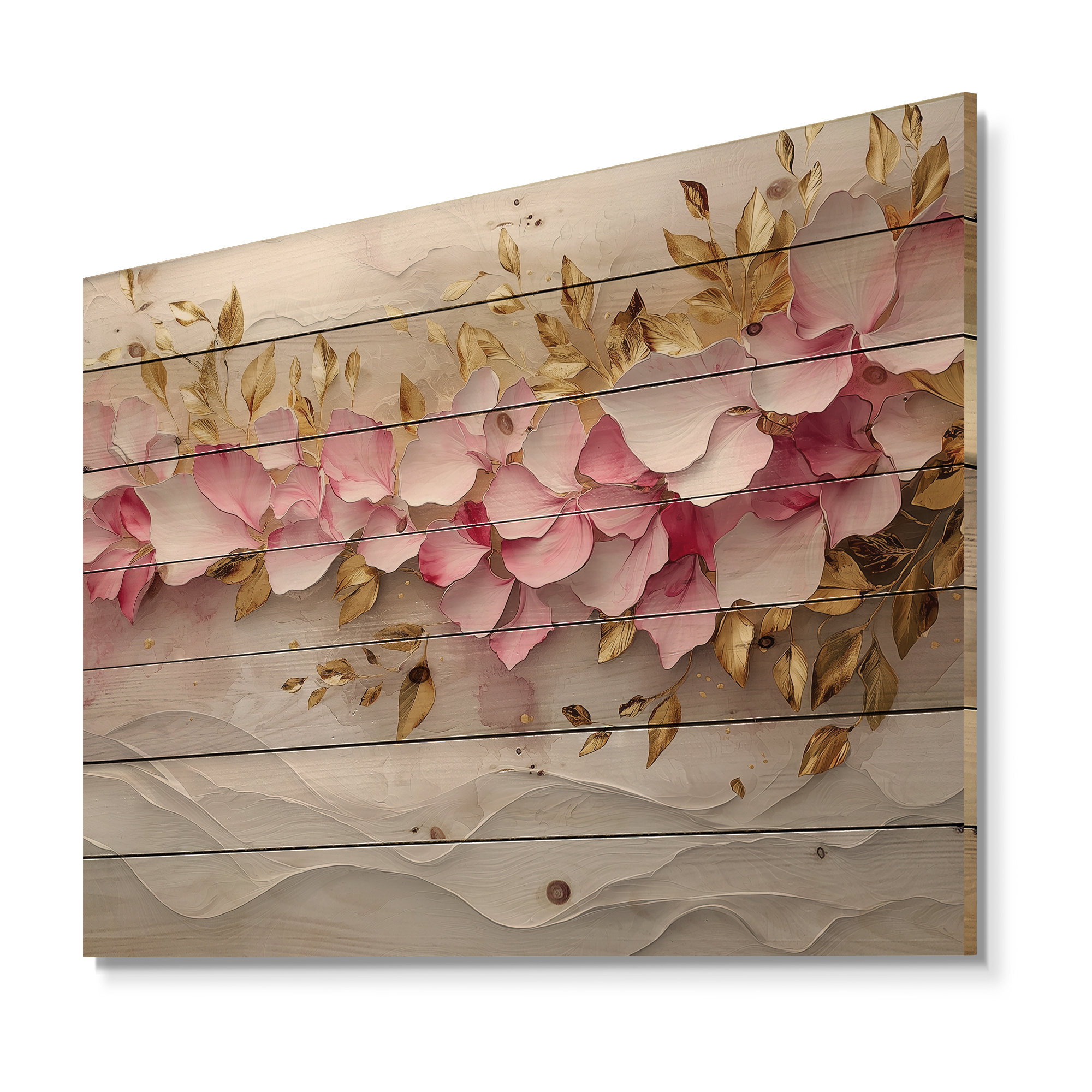 Ophelia & Co. Golden Pink Elegant Veins Of Flower Petals I - Flowers ...