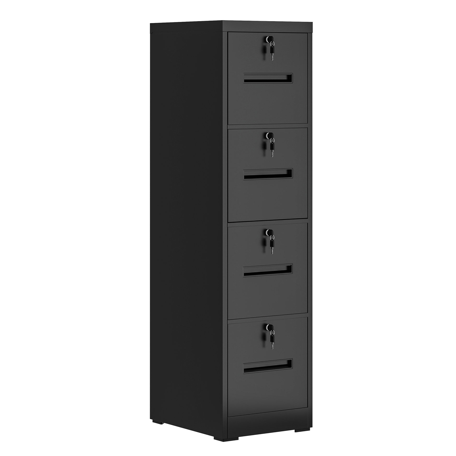 Inbox Zero Vertical Black 4 Drawer Filing Cabinet For Home Office ...
