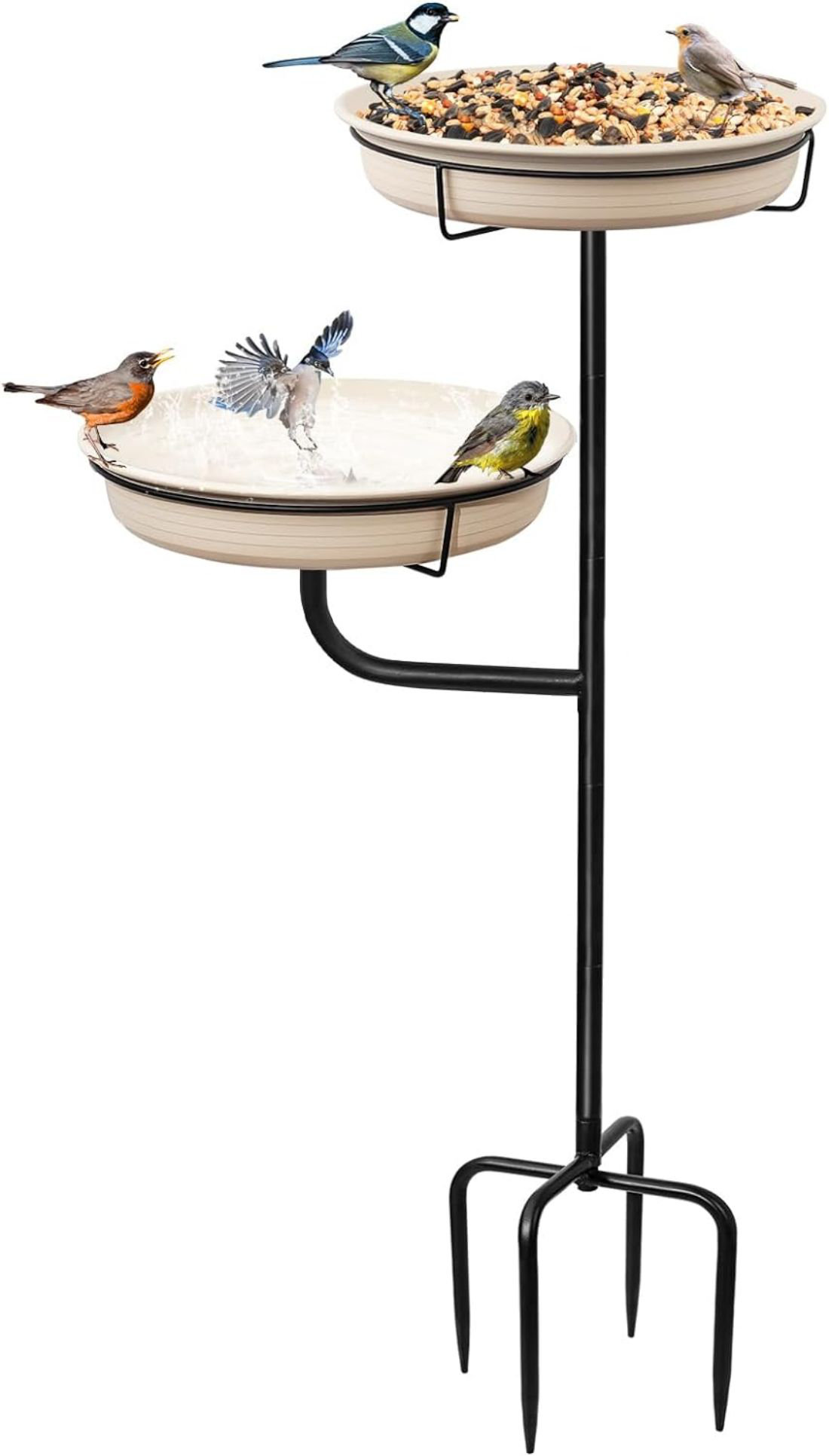 Latitude Run® Freestanding Birdbaths Bowl Outdoor, Free Standing Garden ...