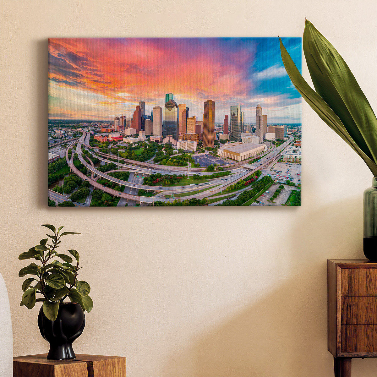 Ebern Designs Houston, Texas, USA Skyline At Sunset " Houston, Texas ...