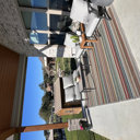 Beachcrest Home Tavon Striped Green/Blue Indoor / Outdoor Area Rug ...