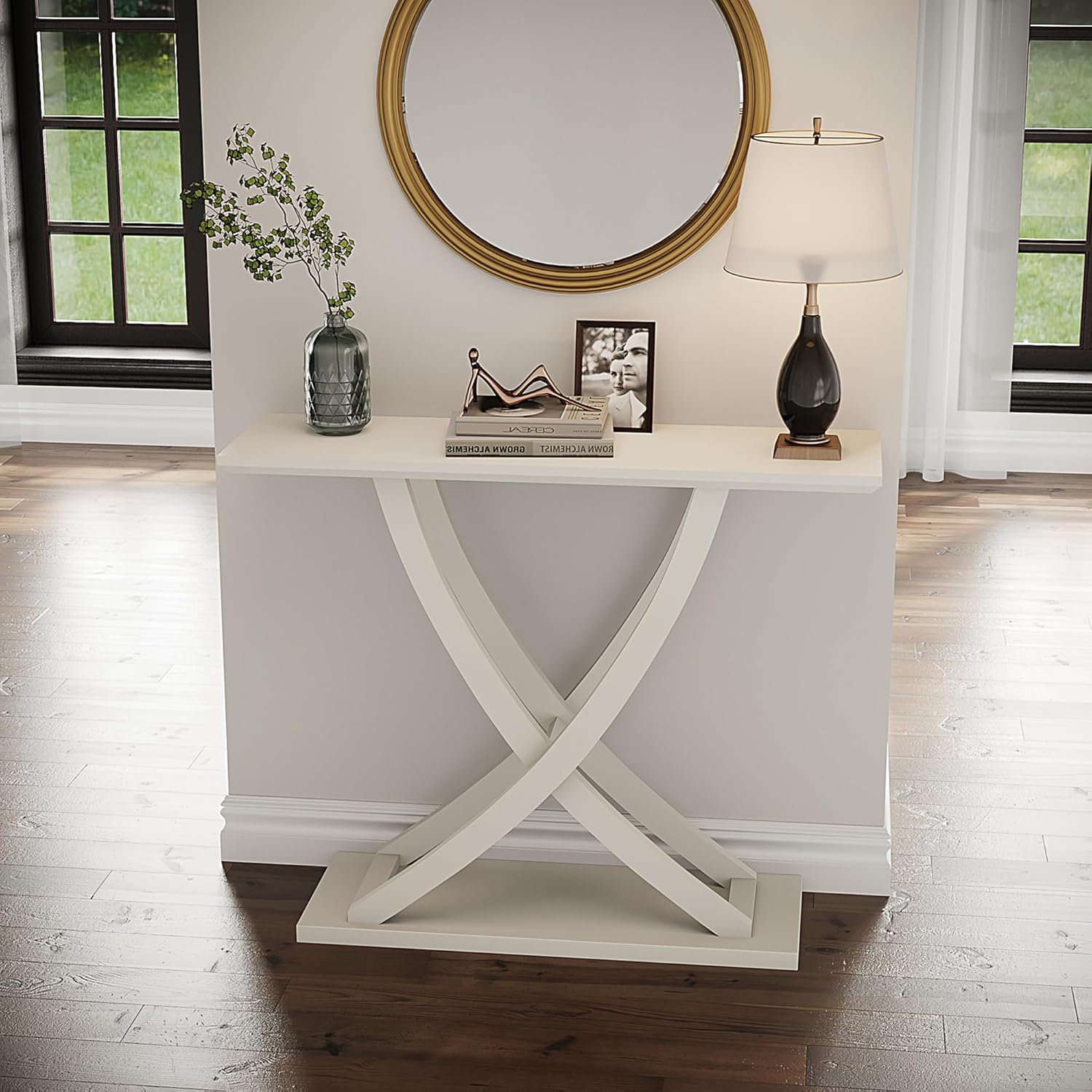 Ebern Designs Farmhouse Entryway Table For Hallway, 39 Inch Wood Sofa ...