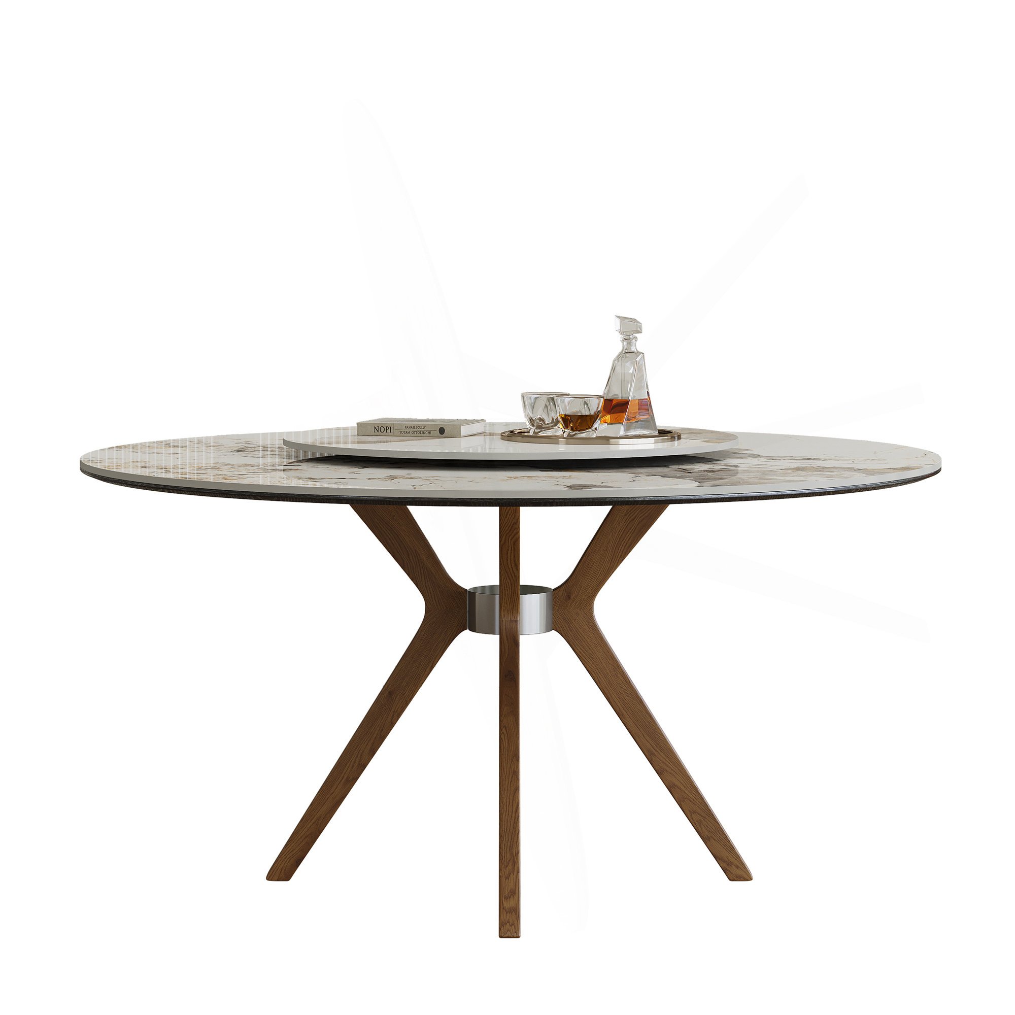 Hokku Designs 59-Inch Modern Sintered Stone Dining Table, Equipped With ...