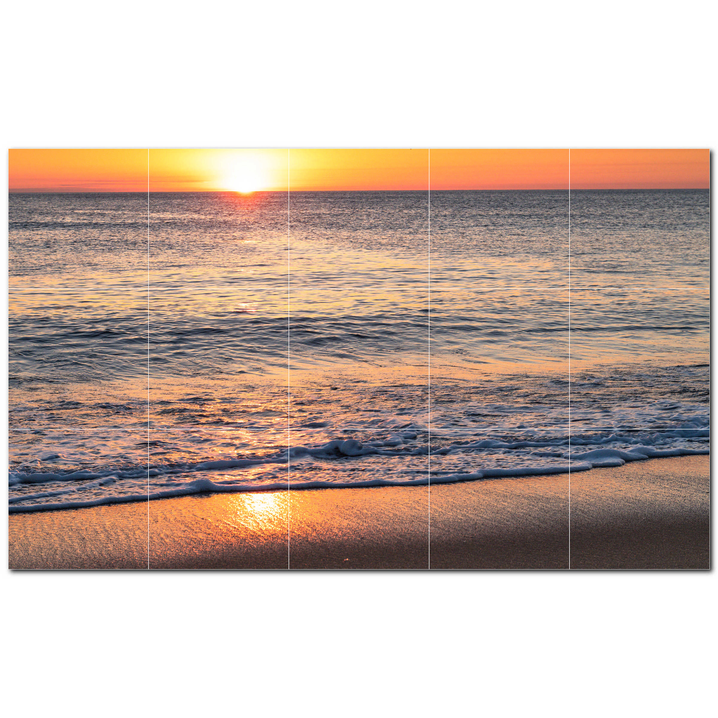 Picture-Tiles.com 60" x 36" Ceramic Sunset Photo Decorative Mural Tile ...