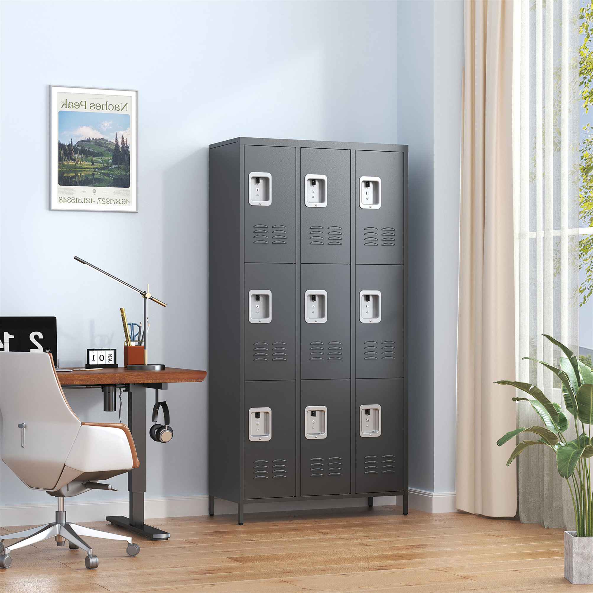17 Stories Multi - Compartment Metal Lockers With Lock For Employees ...