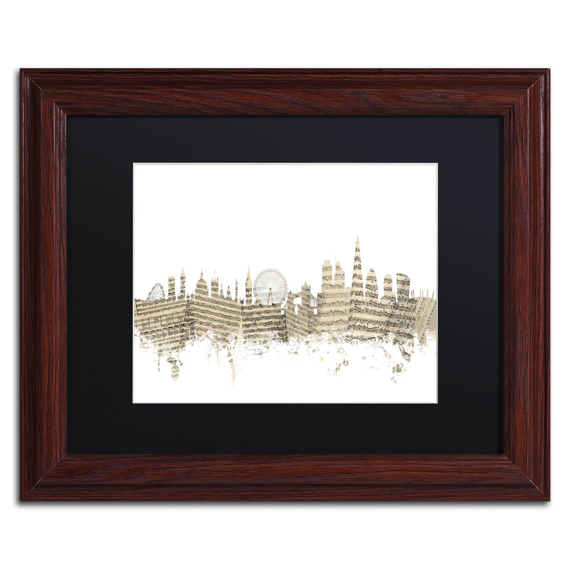 17 Stories 'London Skyline Sheet Music' Framed Graphic Art Print on ...