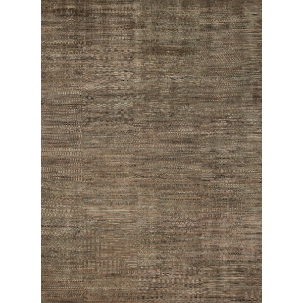 Samad Rugs Mystique Hand Knotted Wool Area Rug in Green/Brown | Perigold