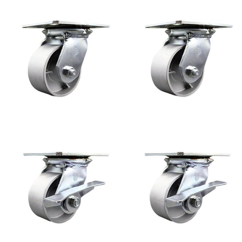 Service Caster 4 Piece Semi Steel Caster Set | Wayfair