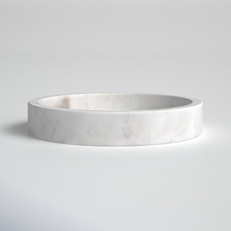 Joss & Main Genelda Round Carved Marble Coffee Table Tray & Reviews ...