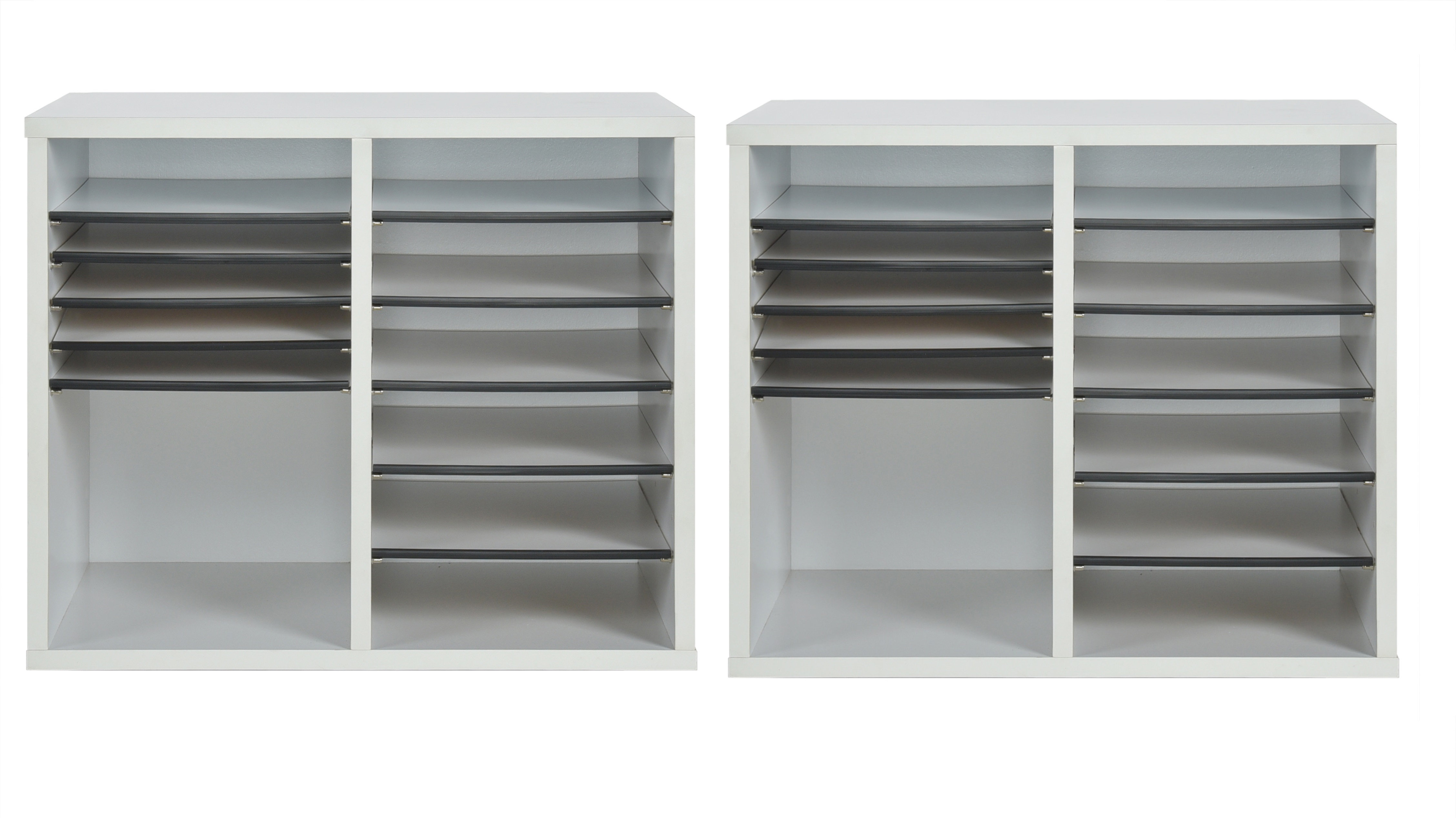 AdirOffice Wood Adjustable 12 Compartment File Sorter Mailroom ...