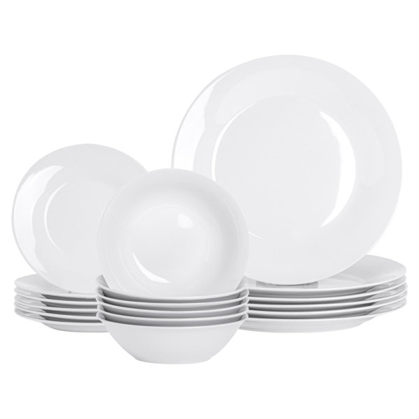 Argon Tableware 18 Piece Porcelain Dinnerware Set - Service for 6 ...