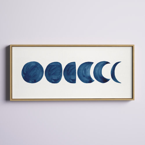 Beachcrest Home Shalyce Linear Moon Phases Framed On Canvas Bold Art ...