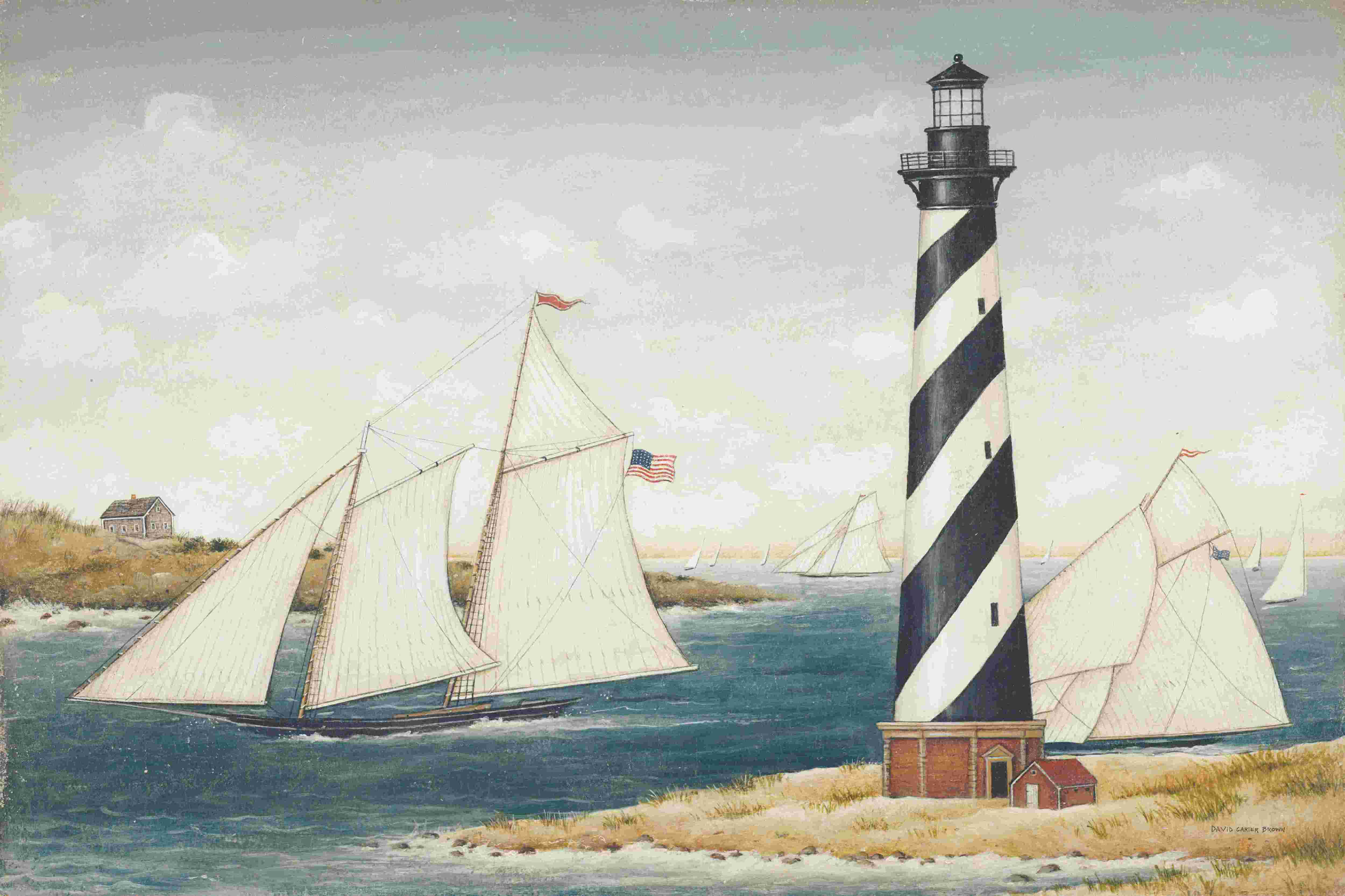 Breakwater Bay Hatteras Light by David Carter Brown - Wrapped Canvas ...