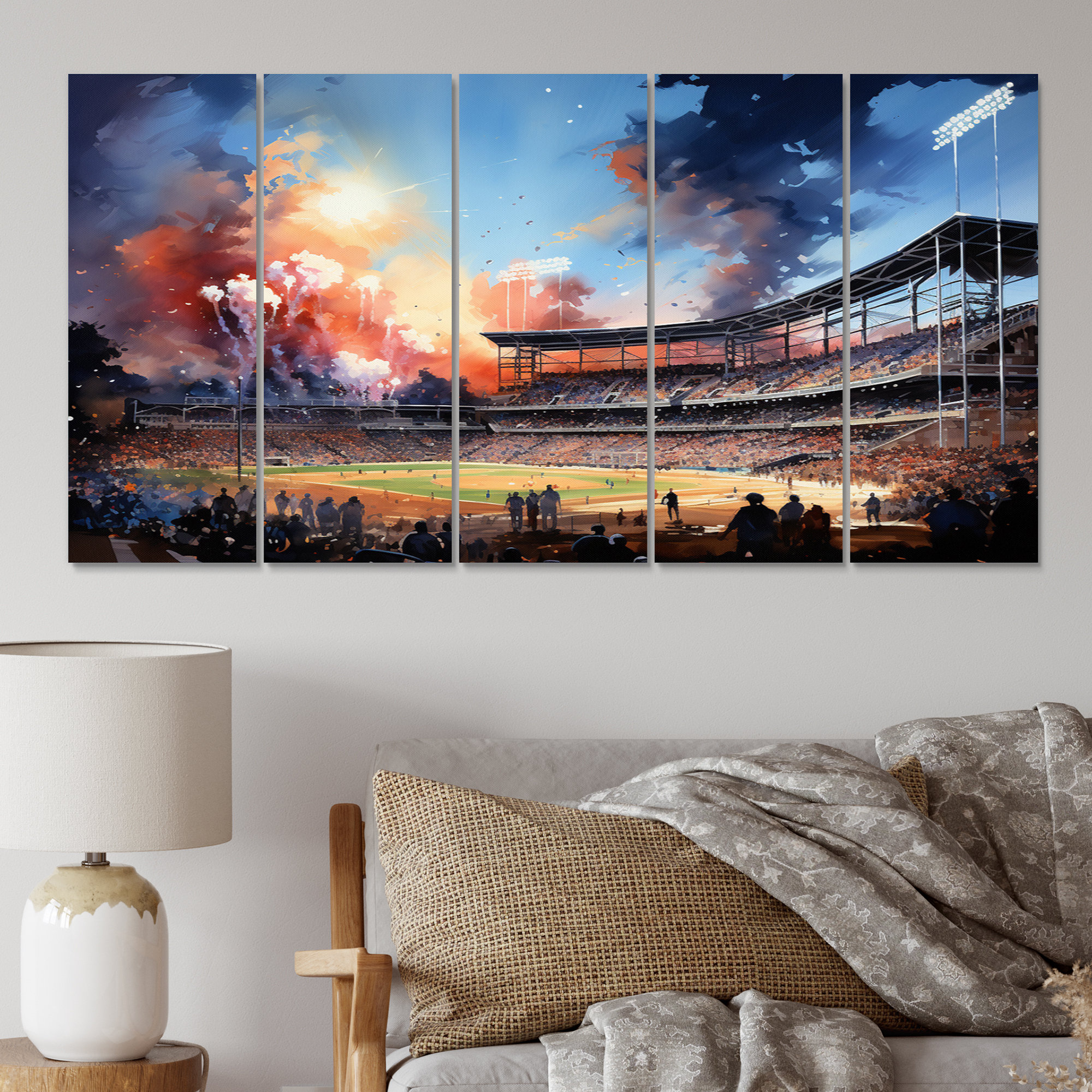 Latitude Run® Sport Stadium In Spotlight III - Architecture Wall Art ...