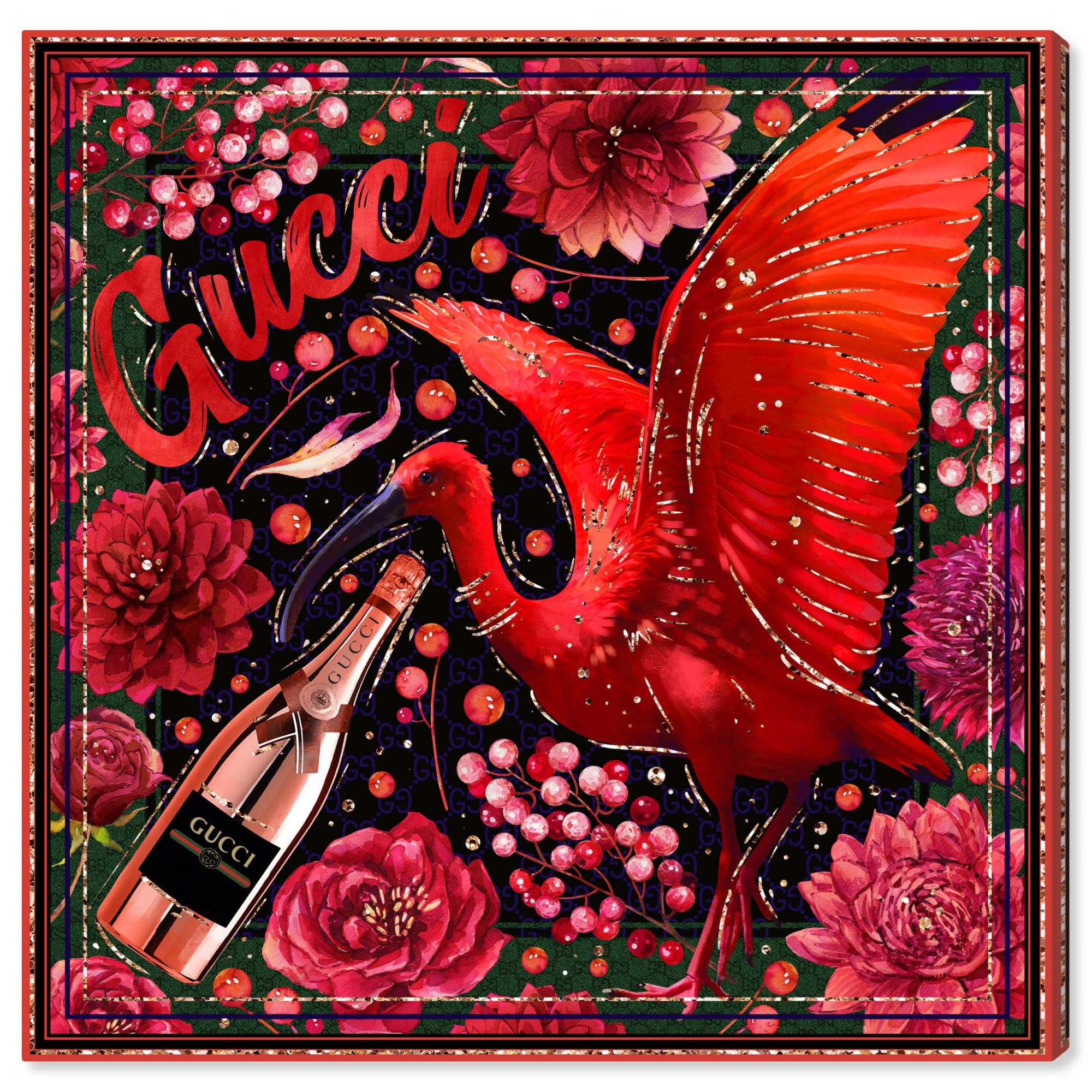 Everly Quinn Fashion Passionate Bird Canvas Maximalist Fashion Art by ...