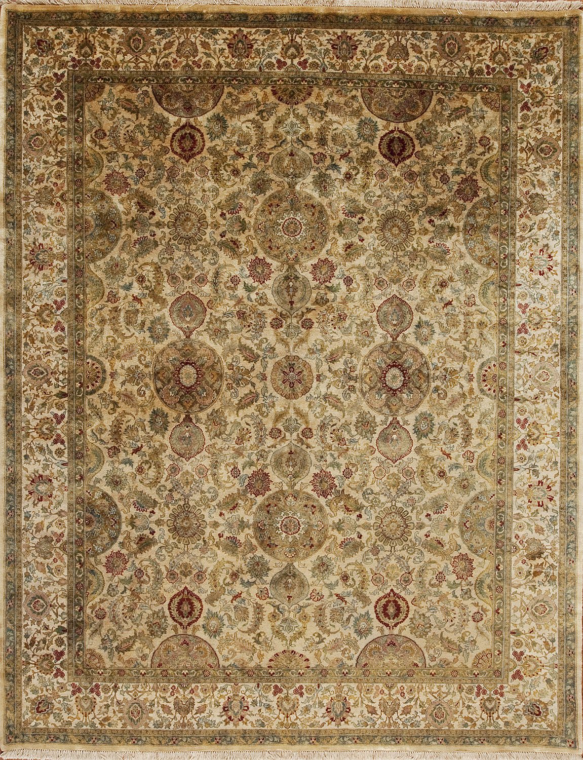Samad Rugs Golden Age Oriental Hand Knotted Wool Red/Beige Area Rug ...