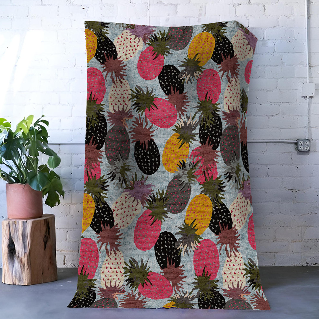 Bayou Breeze Multi-Colored Pineapple Patterned Modern Decorative Rug ...