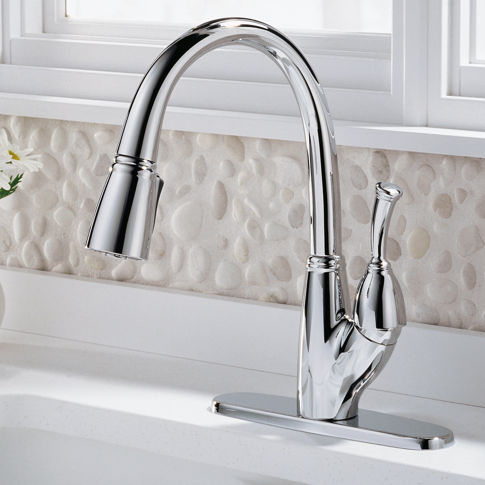 Delta Allora Pull Down Touch Single Handle Kitchen Faucet with ...