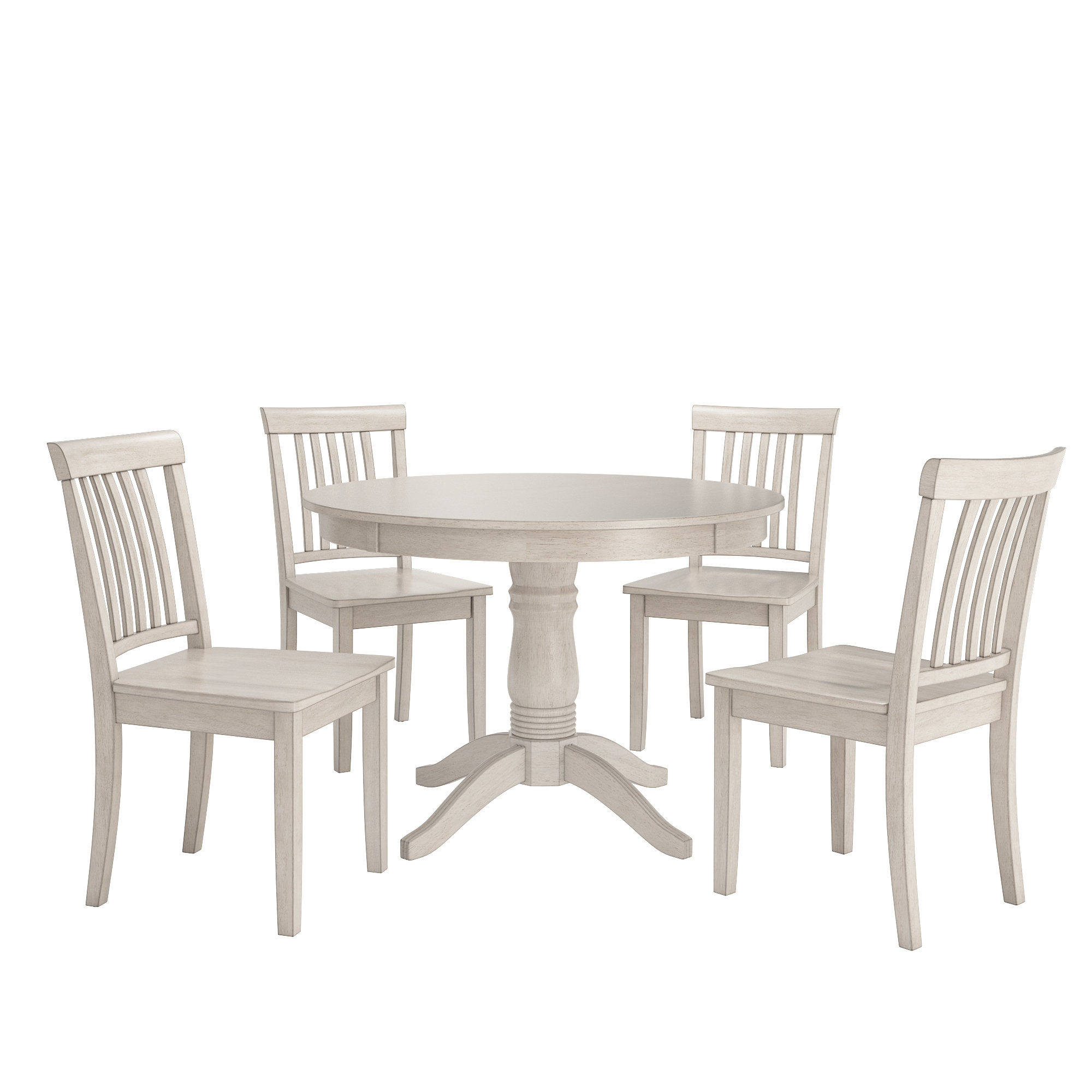 Lark Manor Alexa-Mae 5 - Piece Solid Wood Top Pedestal Dining Set ...