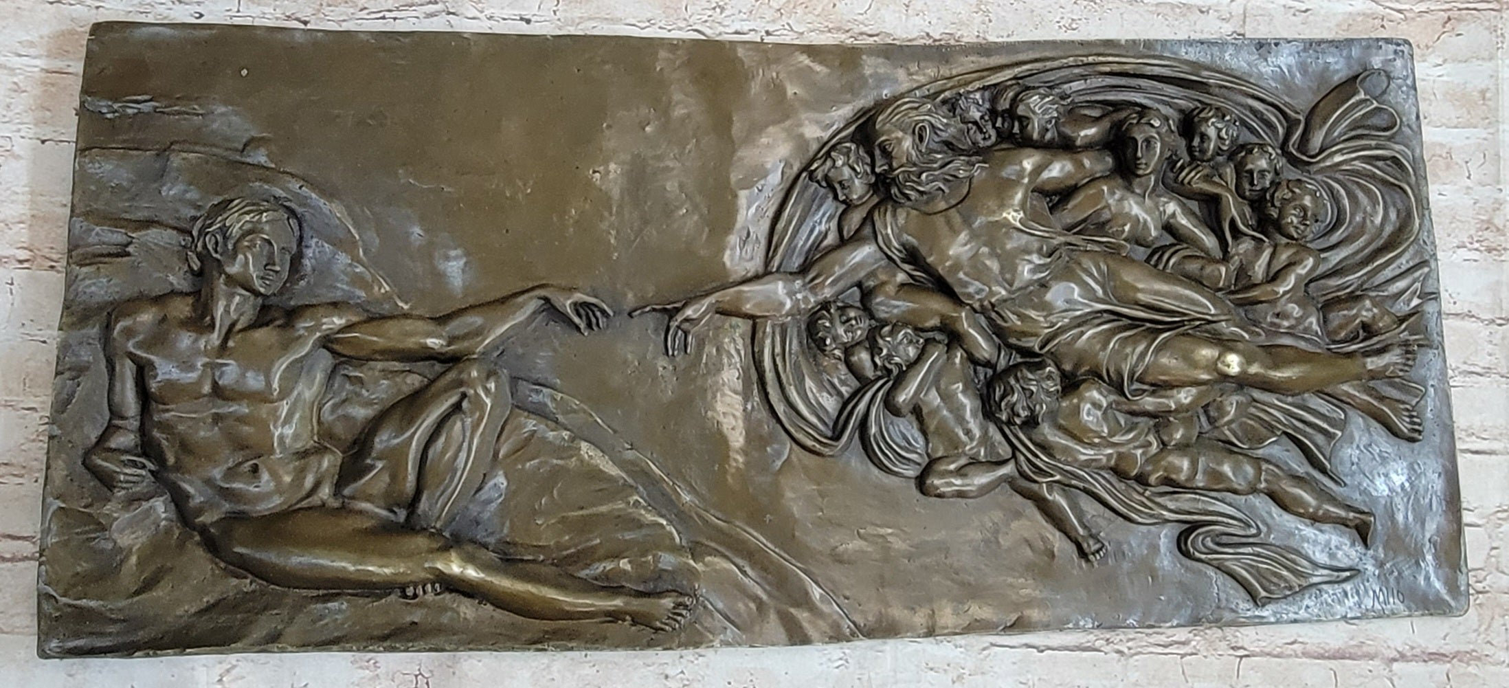 Bloomsbury Market Michelangelo The Creation Of Adam Bronze Bas Relief ...