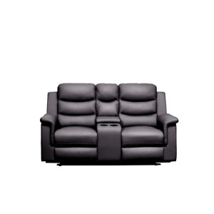 Ebern Designs Monsey Modern Sofa Reclining Loveseat With Middle Console ...