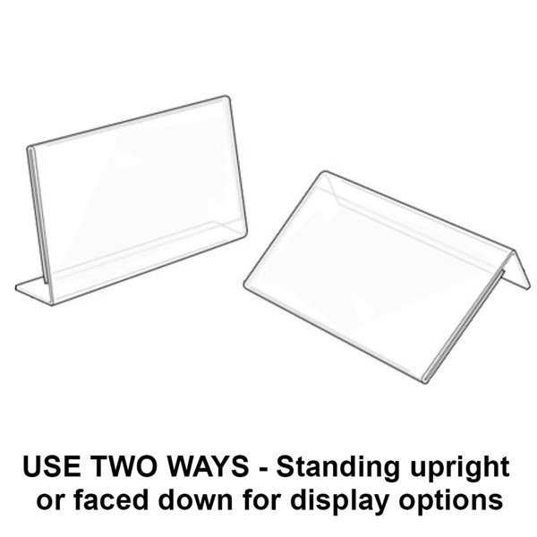 Azar Displays Angled L-Shaped Sign Holder Frame with Slant Back Design ...