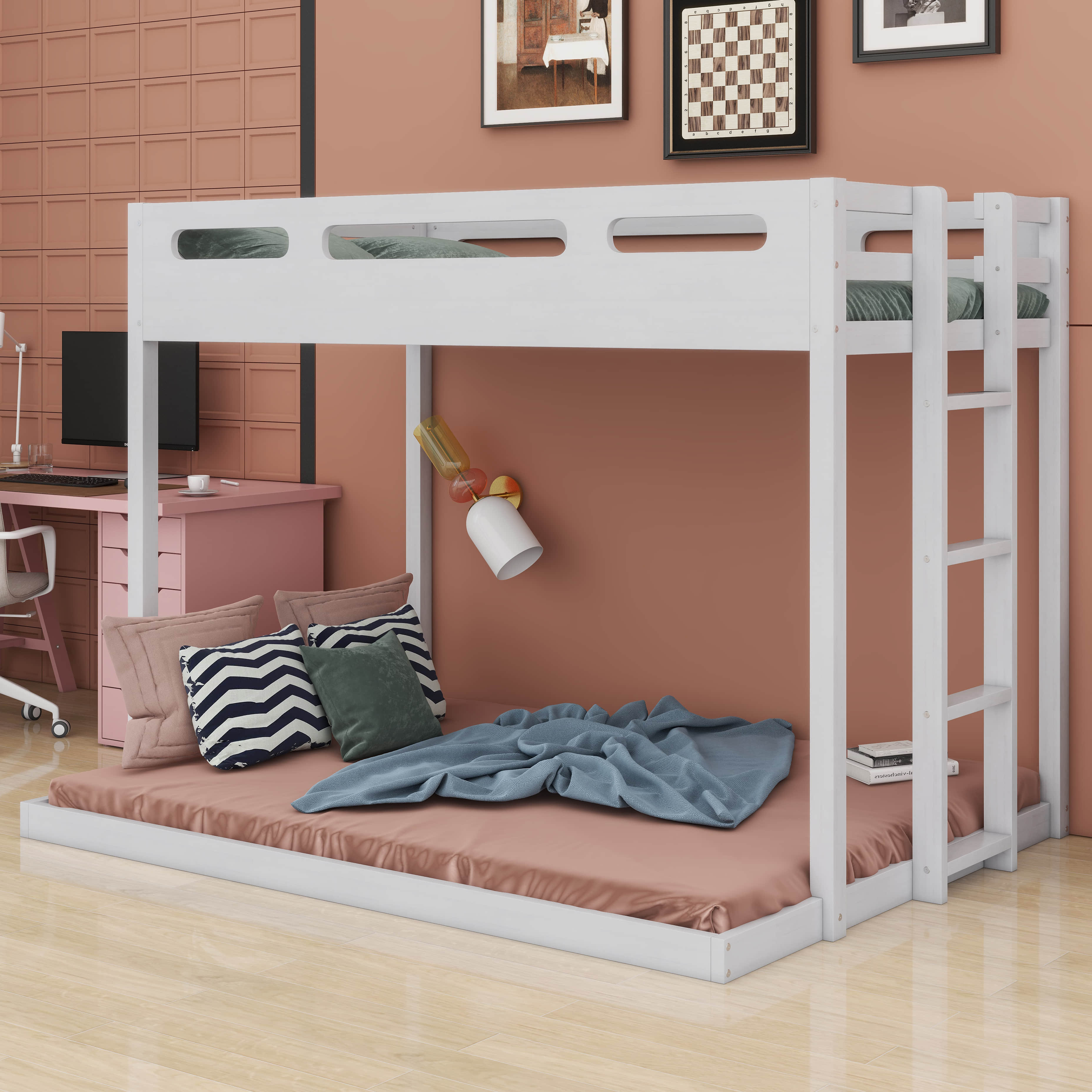 Harriet Bee Jaquith Kids Twin Over Full Bunk Bed | Wayfair