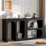 Ivy Bronx Modular Console Table With Rectangular Exterior And Curved ...