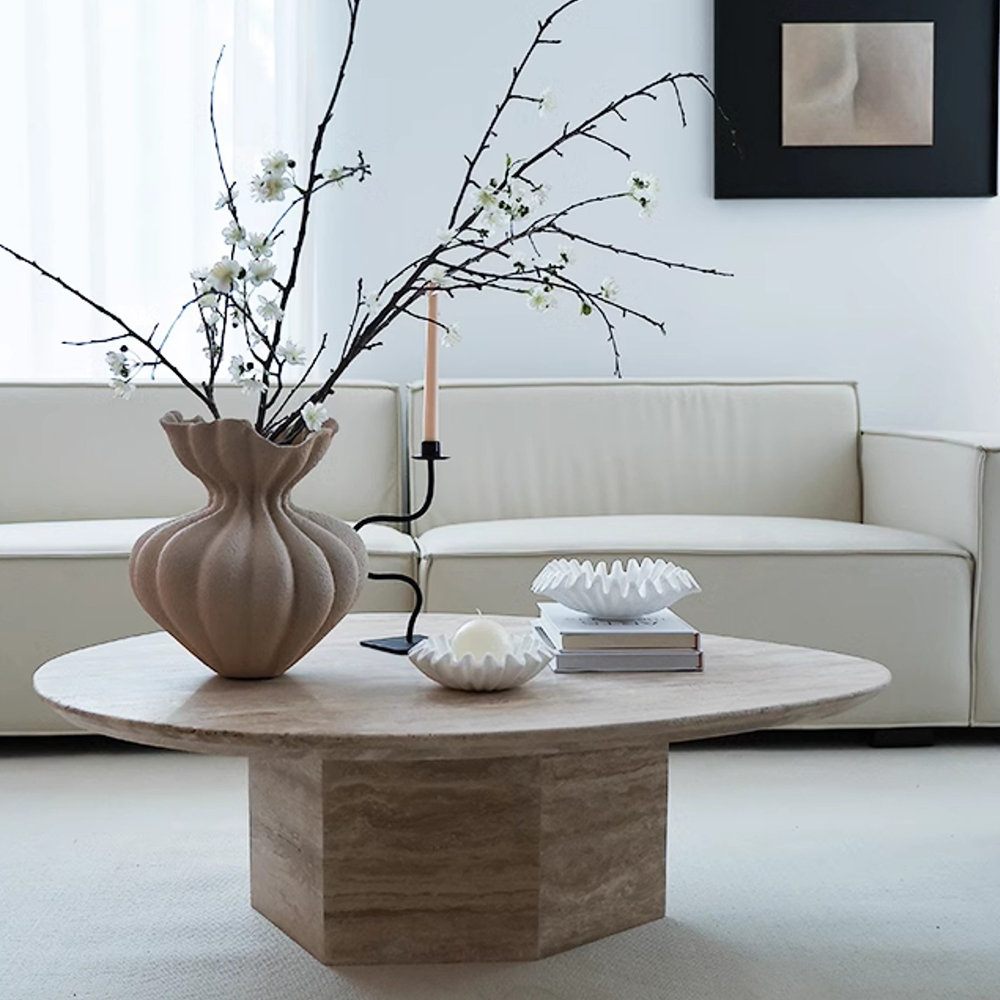 Trentastic Trails Cream wind natural yellow cave stone coffee table ...