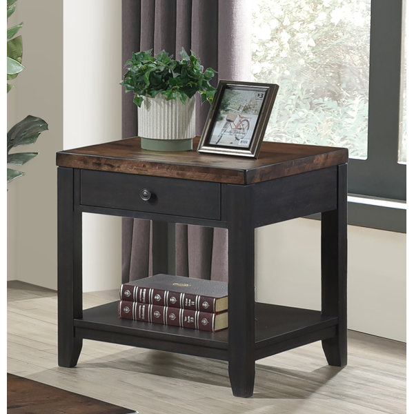 Three Posts™ Athey Solid Wood End Table with Storage | Wayfair