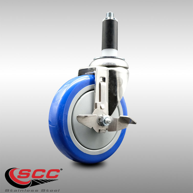 Service Caster 316SS Polyurethane Swivel Expanding Stem Caster Brake ...