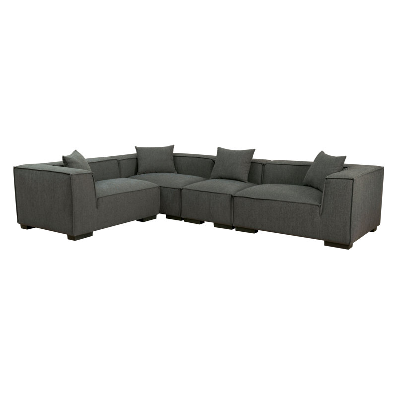 Hokku Designs Estella 130" Wide Modular Corner Sectional & Reviews ...