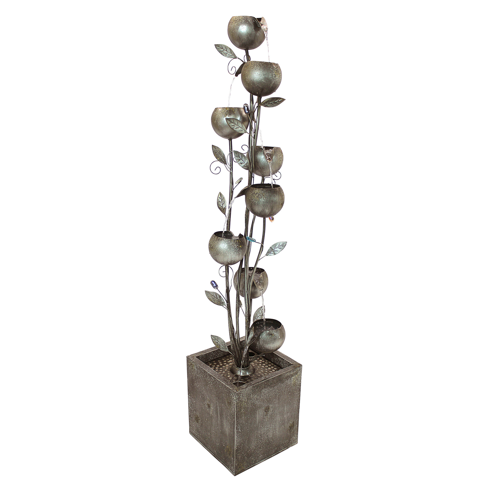 Gracie Oaks Abstract Floral Cascading Tower Fountain & Reviews | Wayfair