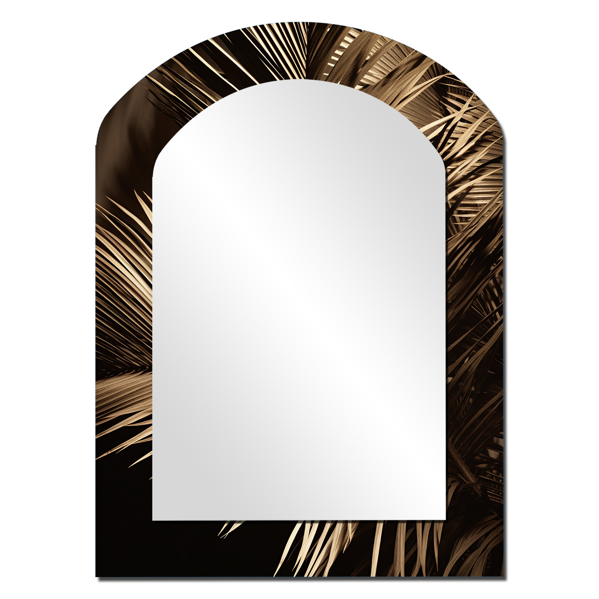 Mercer41 Sepia Serenity Palm Leaves I - Beige Asymmetrical Decorative ...