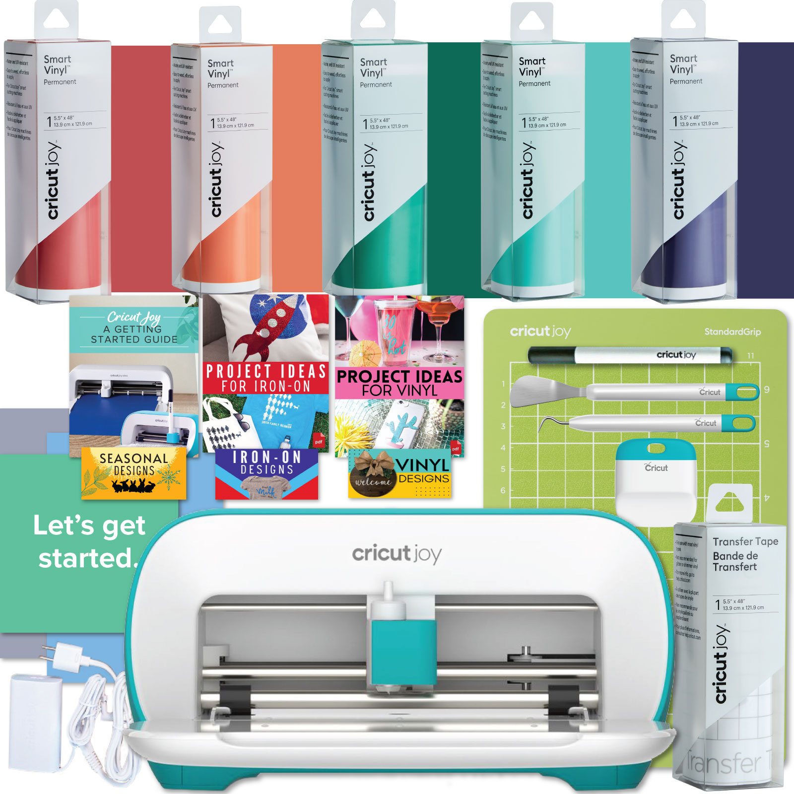 Cricut Joy Cutting Machine with Rainbow Vinyl, Joy Starter Tool Set ...