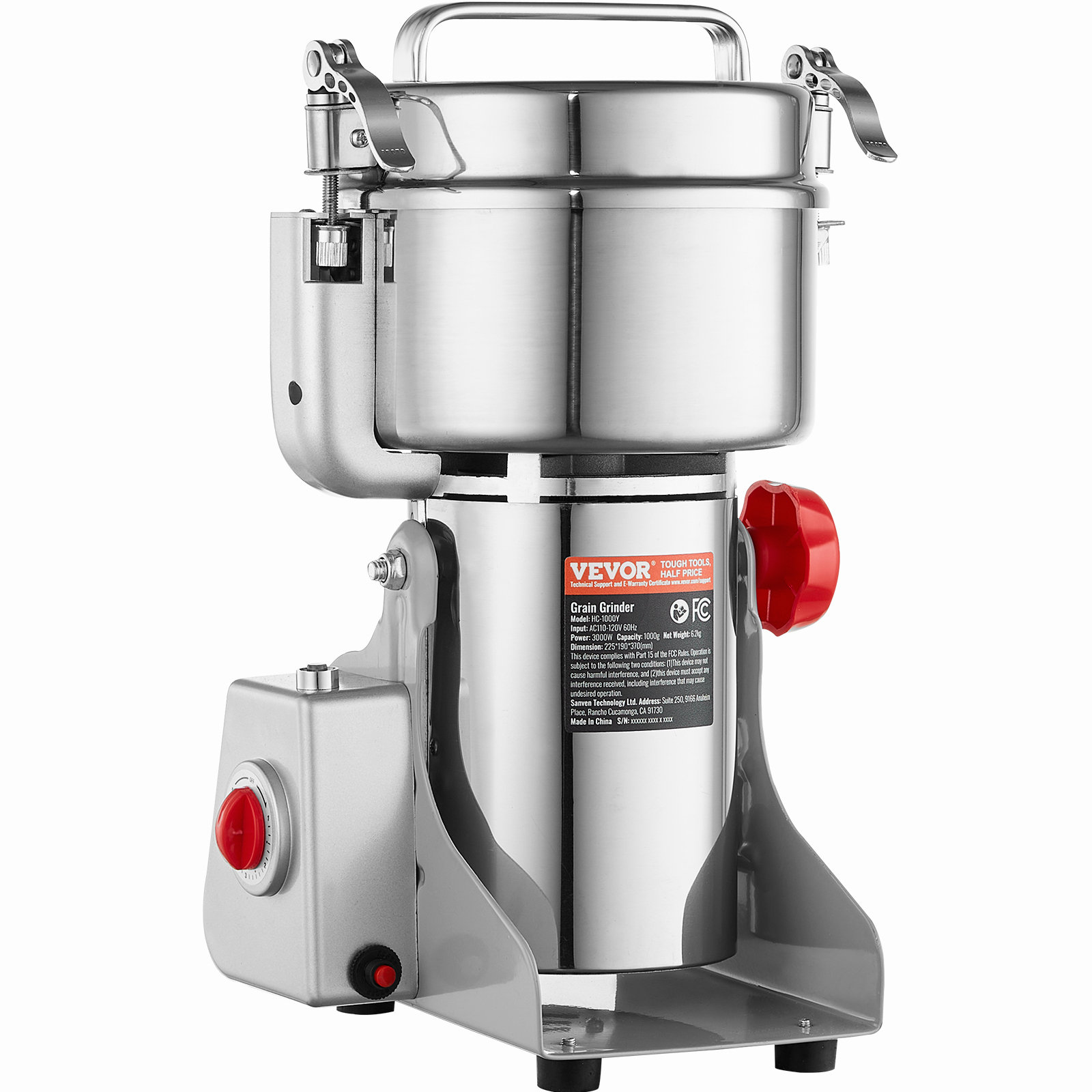 VEVOR 1000g Commercial Spice Grinder Electric Grain Mill Grinder High ...